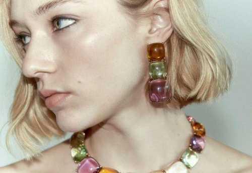 Ожерелье чокер браслет перья Zara бижутерия новые