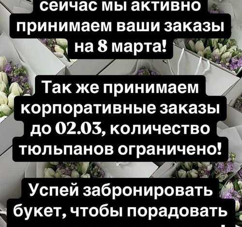 Тюльпаны на 8 марта опт розница