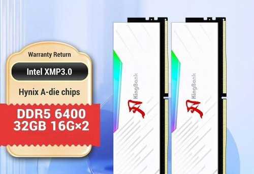 KingBank RGB DDR5 6400 Adie CL32 white новые