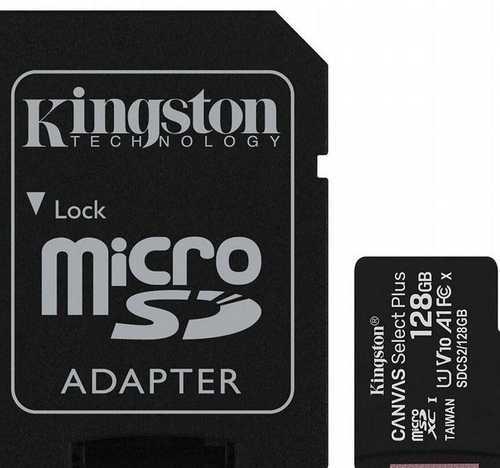 Карта памяти microsdxc Kingston 128GB Canvas Select Plus + adapter