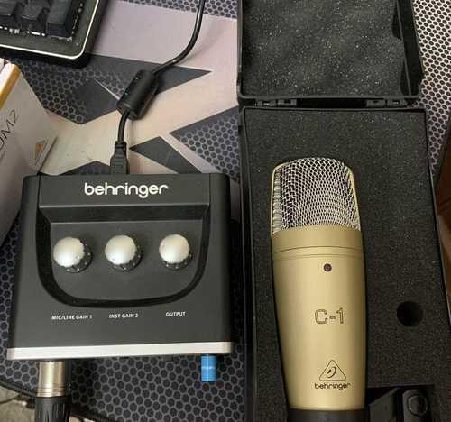 Микрофон Behringer C 1 и аудиокарта behringer UM2