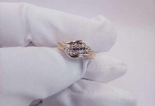 Золотое кольцо с бриллиантами, 585, р-р 16