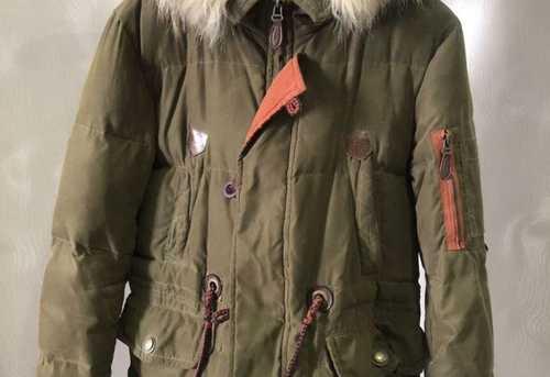 Куртка зимняя парка с натуральным мехом мужская