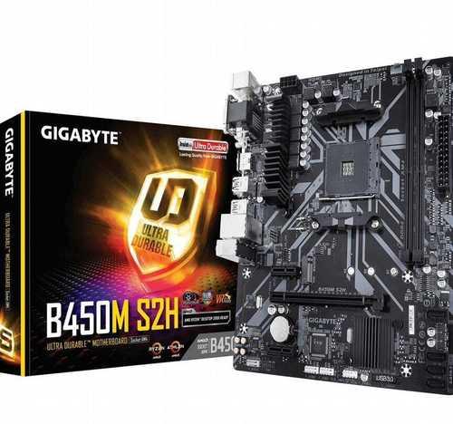 Материнская плата AM4 gigabyte B450M S2H