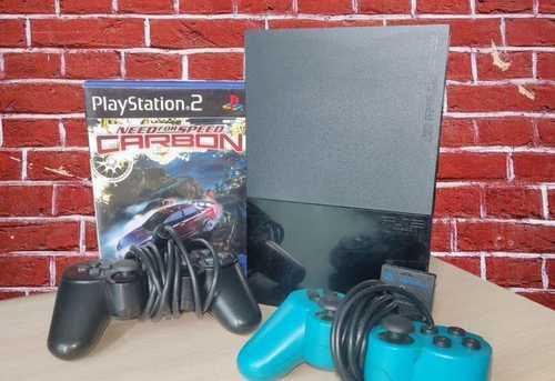 PS2 Slim (Не прошитая в хорошем состоянии) +2 игры