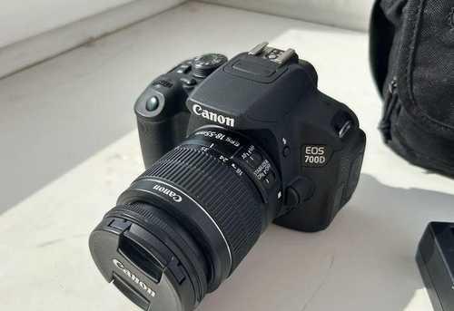 Зеркальный фотоаппарат canon 700d Kit 18-55