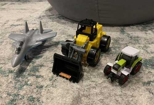 Игрушки детские бульдозер самолет трактор пакетом