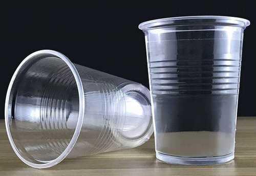 Пластиковые стаканы 100шт прозрачные 200мл
