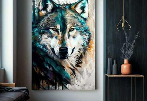 Картина маслом волк