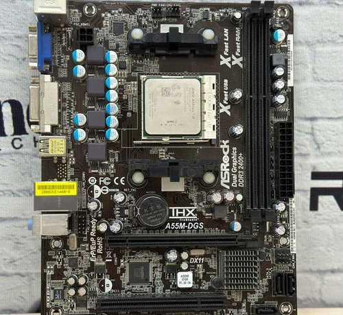 Материнская плата asrock FM1 A55M-DGS+ Проц 4 ядра