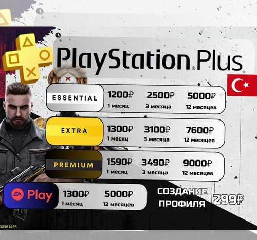 Подписка ps plus турция delux на ps5 ps4 (Арт.65381)