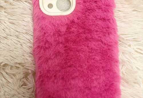 Новый чехол на iPhone 13 розовый пушистый