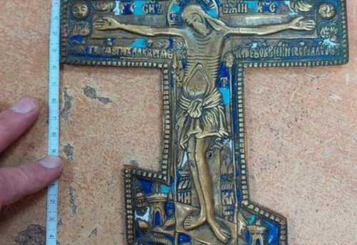 Старинный крест распятие икона