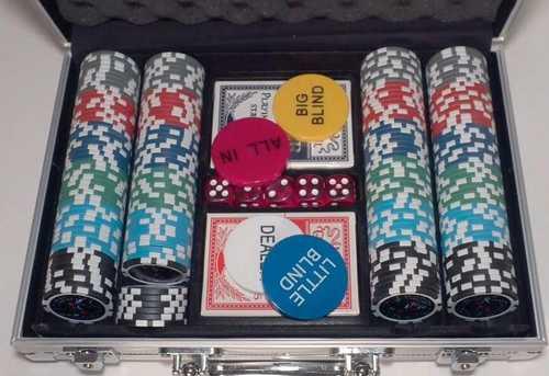 Покерный набор 200 фишек в алюминиевом кейса