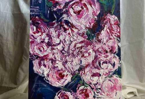Интерьерная картина 30*40 "Розовые пионы"
