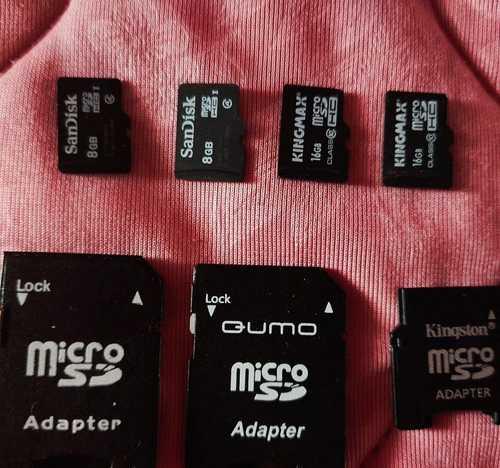 Карта памяти micro sd 8Гб, 16Гб и адаптеры