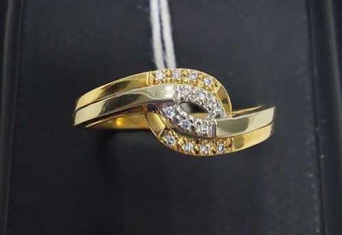 Золотое кольцо с бриллиантом 585пр 2,78гр/18,5разм