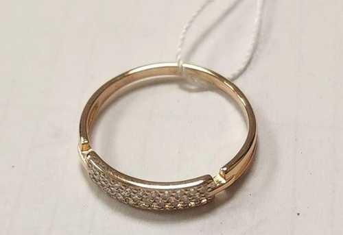 Золотое кольцо с фианитами 585 пробы 16,5 р. 1,18