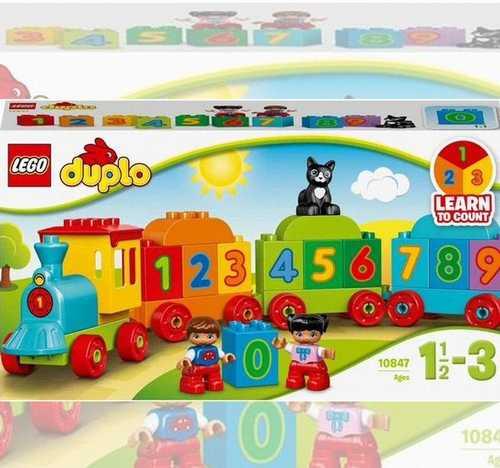 Конструктор lego duplo 10847 паровозик с цифрами