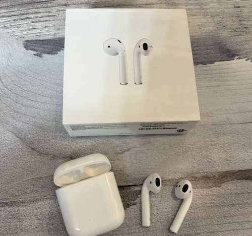 Наушники apple airpods 2 оригинал с чехлами