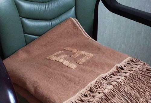 Плед Fendi оригинальный, кашемир и кожа, Italy