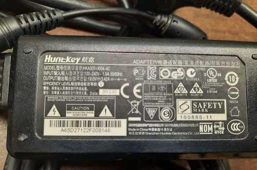 Блок питания HuntKey 19,0V 3.42A для ноутбука