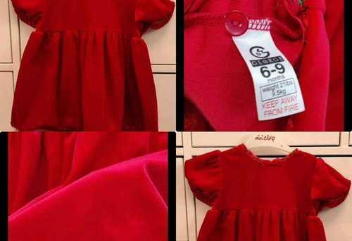 Платье для девочки 68 красное