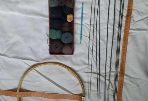 Спицы для вязания ссср, крючок для вязания, нитки
