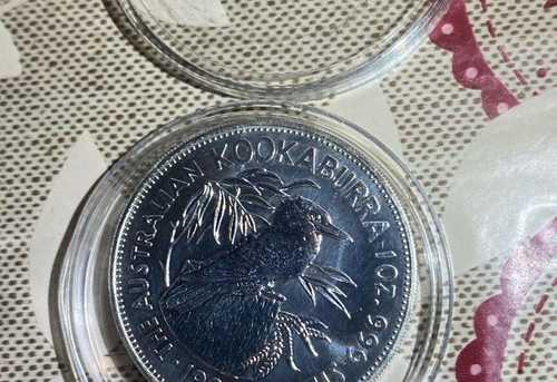 Кукабарра. Серебро 5 долларов 1990 года