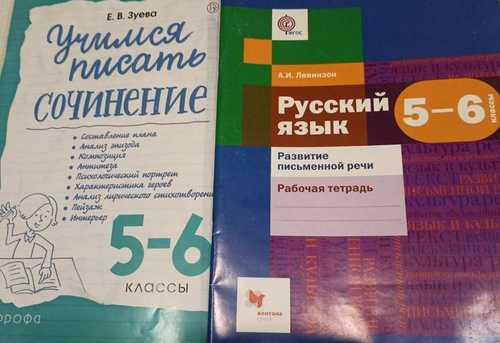 2 рабочие тетради по русскому языку 5-6 класс