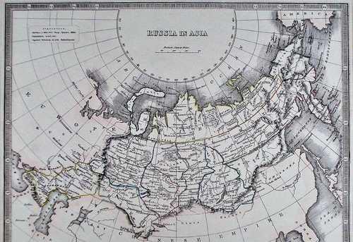Антикварная карта Россия в Азии 1852
