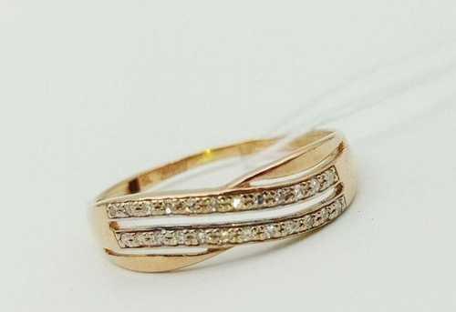Золотое кольцо с бриллиантами 16.5 размер