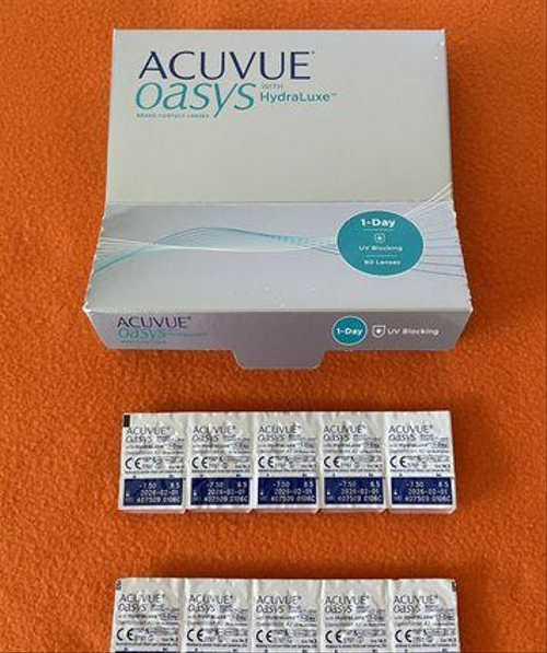 Линзы контактные acuvue oasys hydraluxe -7,5