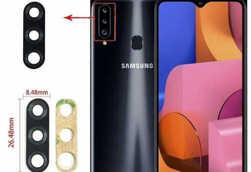 Стекло камеры для Samsung Galaxy A20s (A207F) Черн