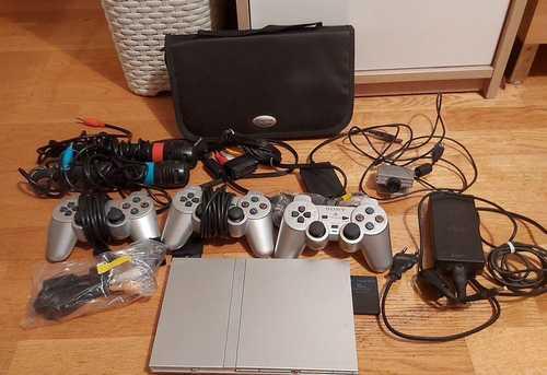 Sony playstation 2 PS2 slim серебряный