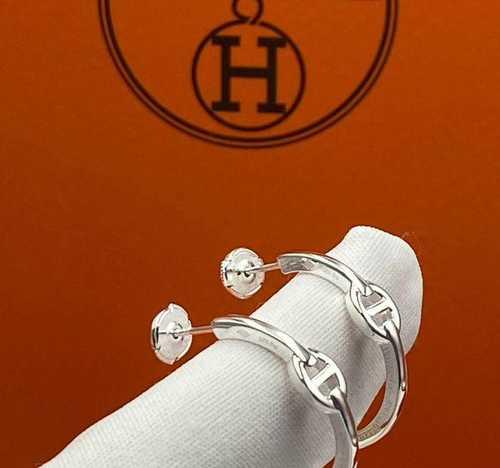 Серьги Hermes Серебро