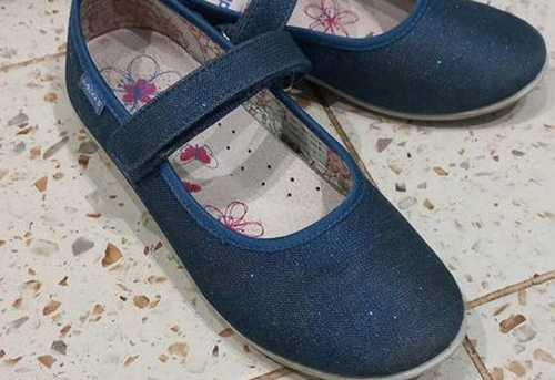 Туфли для девочки синие 32 размер
