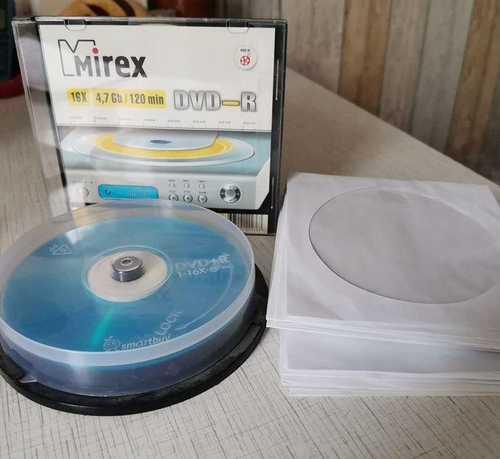 Чистые диски DVD- R, футляры, конверты, стойка