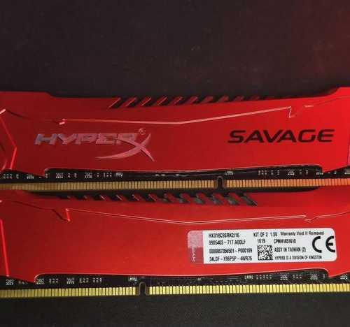 Оперативная память Hyperx Savage DDR3 16GN 1866