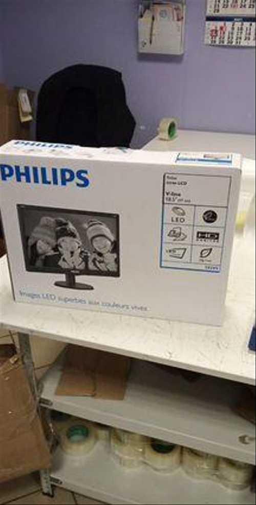 Монитор philips 193v5lsb2 чёрный новый