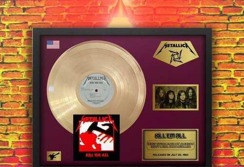Metallica Killem all золотой винил в рамке подарок