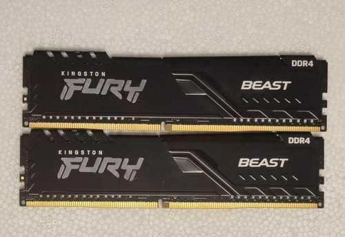 Оперативная память ddr4 kingston fury 16гб 2666мгц