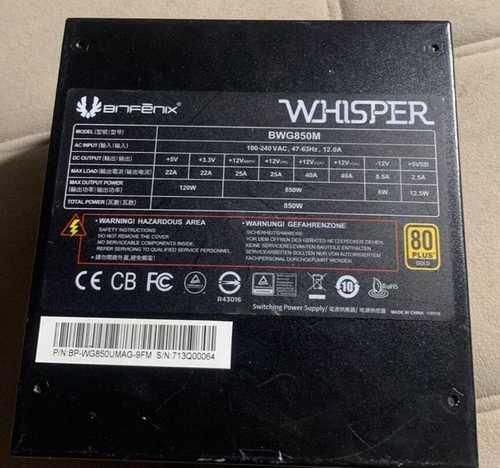 Блок питания модульный BitFenix Whisper M850 850W