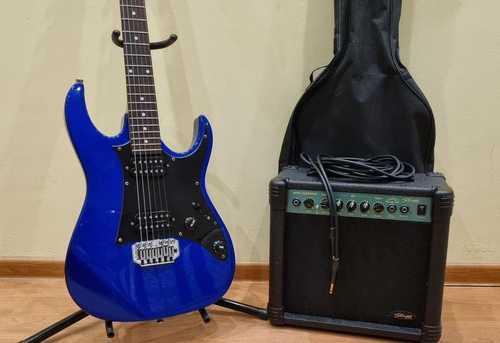 Электрогитара Ibanez с Комбиком Stagg 15WT