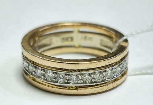 Золотое кольцо с бриллиантами 585 проба 16 р-р