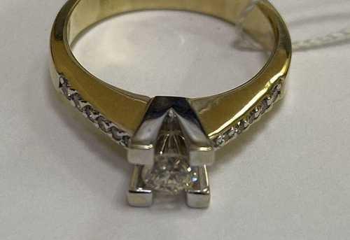 Золотое кольцо с бриллиантами р-р 17