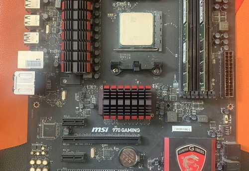 Материнская плата msi 970 gaming+ amd fx6200+16гб