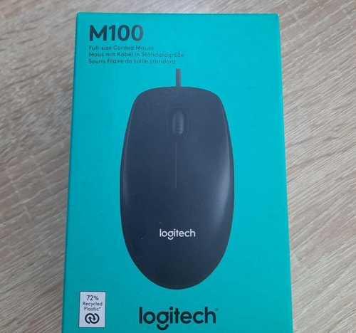 Мышь проводная Logitech M100 910-006652 черный