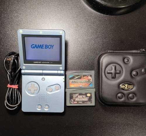 Nintendo game boy advance sp ags-001 голубой