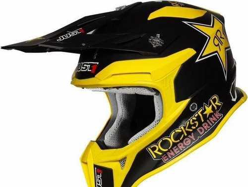 Шлем Just1 J18 RockStar желто-черно-белый